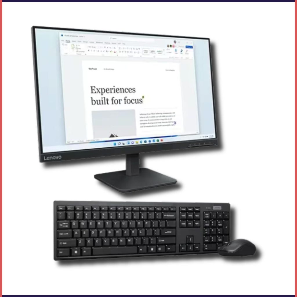 Lenovo L24-4e 60.45cms (23.8) Monitor + Lenovo 100 Wireless Combo ...